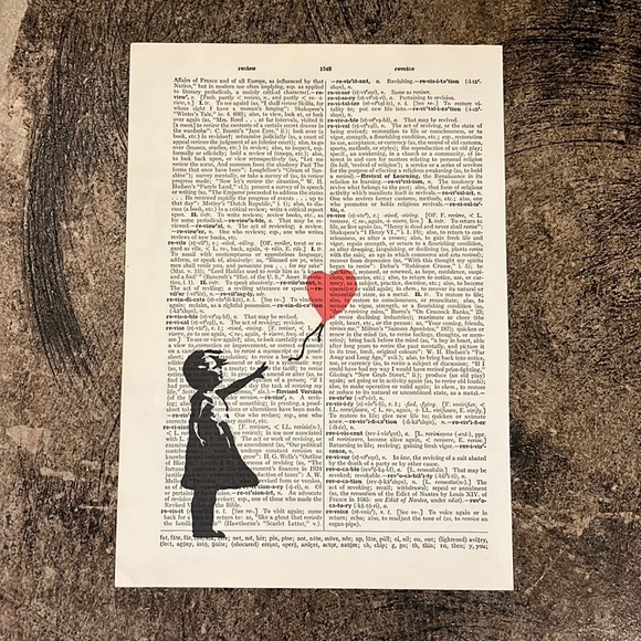 Hand Crafted | Wall Decor | Girl With Balloon Vintage Dictionary Page ...